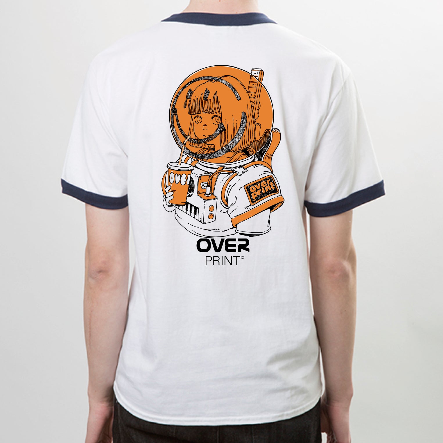 (POP UP STORE limited)NEON INK Ringer Tee – over print